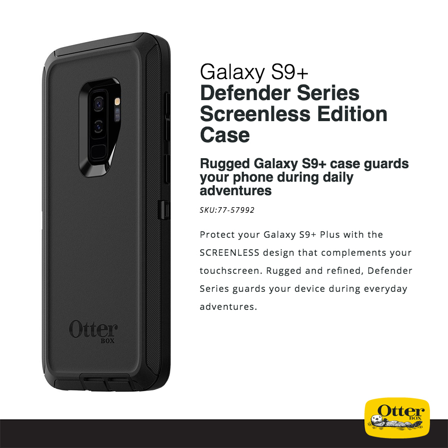 OtterBox Defender Case for Samsung Galaxy S9+ (Black)
